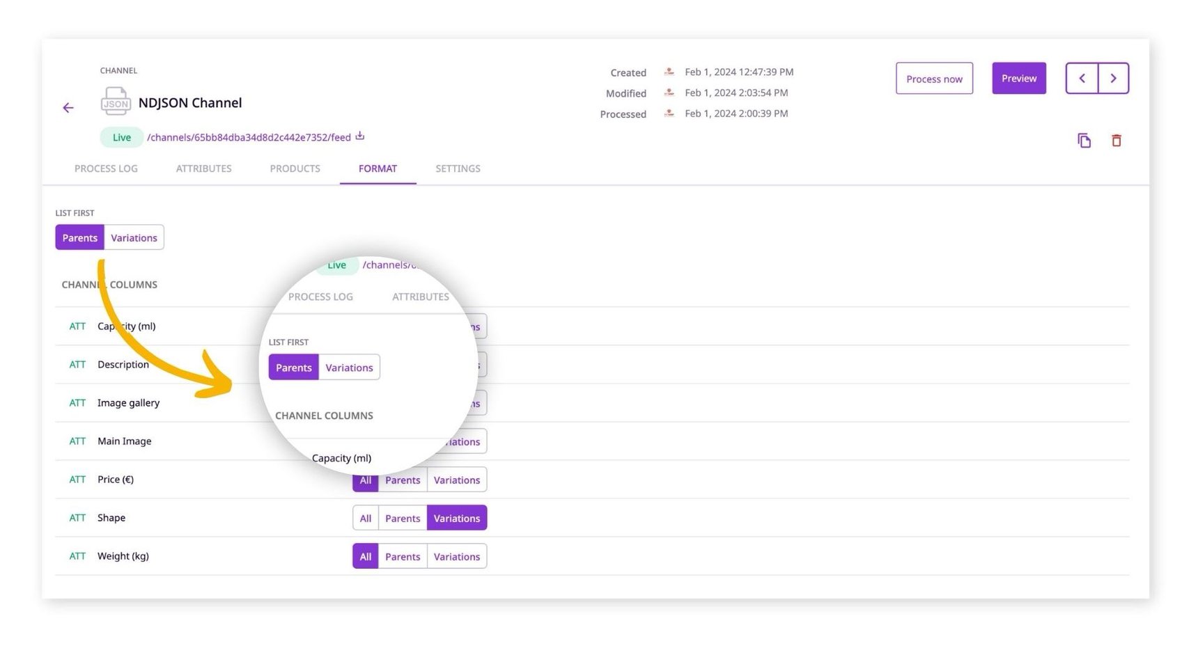 Defining the Format for NDJSON Channels